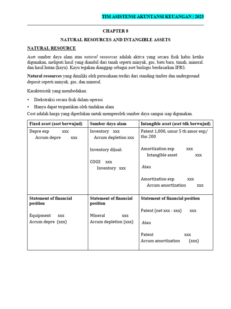 Modul Pertemuan Ke-8 NATURAL RESOURCE, AND INTANGIBLE | PDF | Bisnis ...