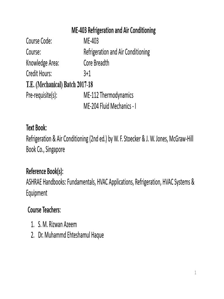 Rac 1-5 Week Lecture Slides | PDF | Refrigeration | Pump Rac 1-5 Week Lecture Slides | PDF | Refrigeration | Pump