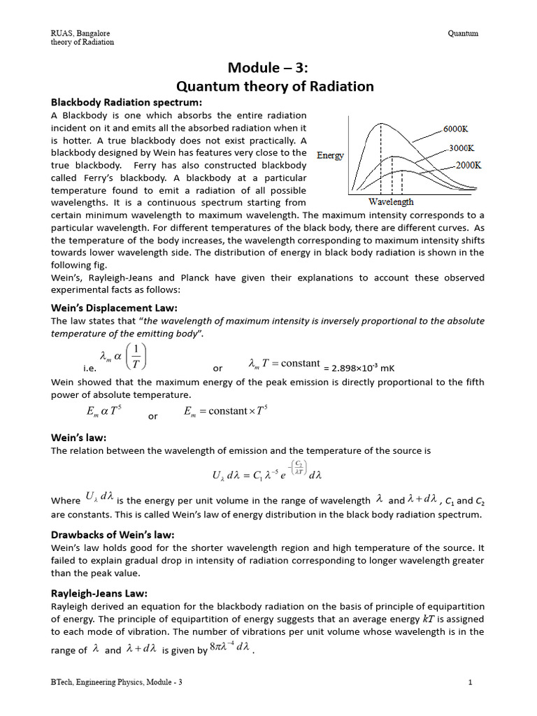 Quantum Theory of Radiation Notes | PDF | Waves | Electromagnetic Radiation