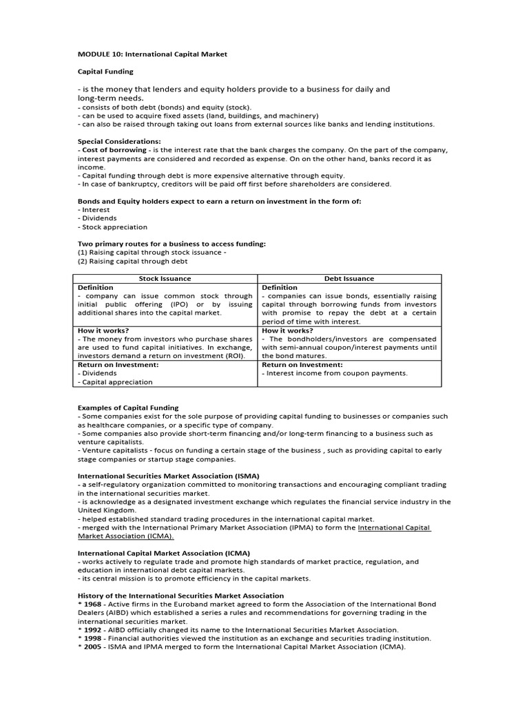 Module 10 (Summary) | Download Free PDF | Bonds (Finance) | Stocks