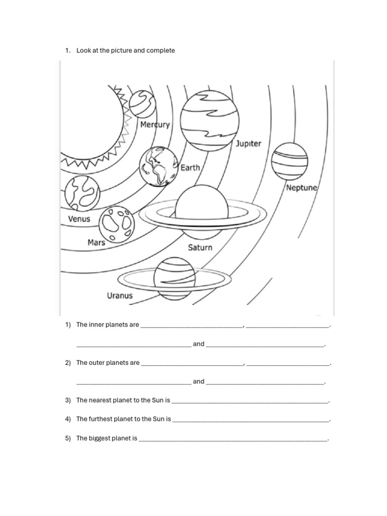Planets and Earth Science Worksheet | PDF | Science & Mathematics
