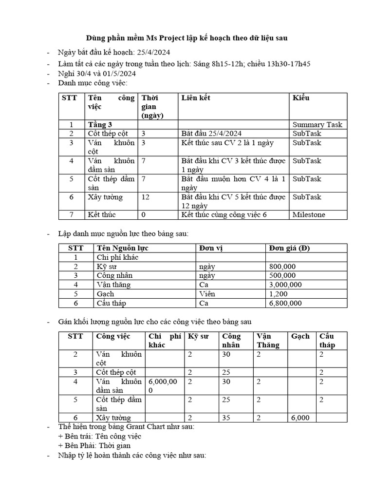 Bai tap Project 2a | PDF