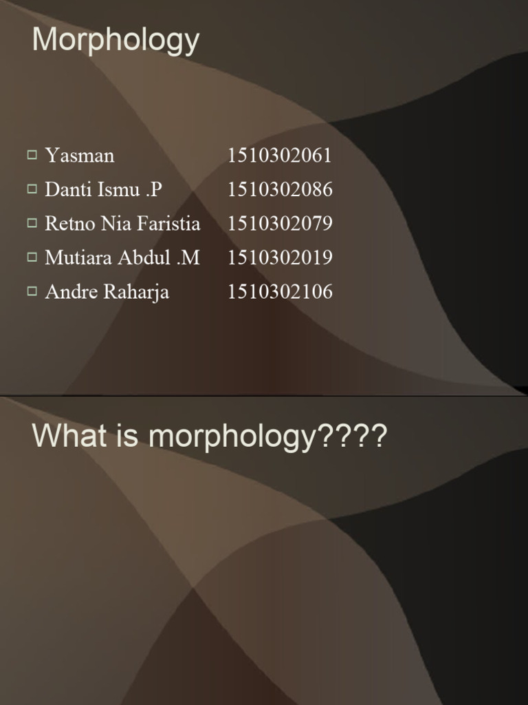 Morphology | PDF | Word | Morphology (Linguistics)
