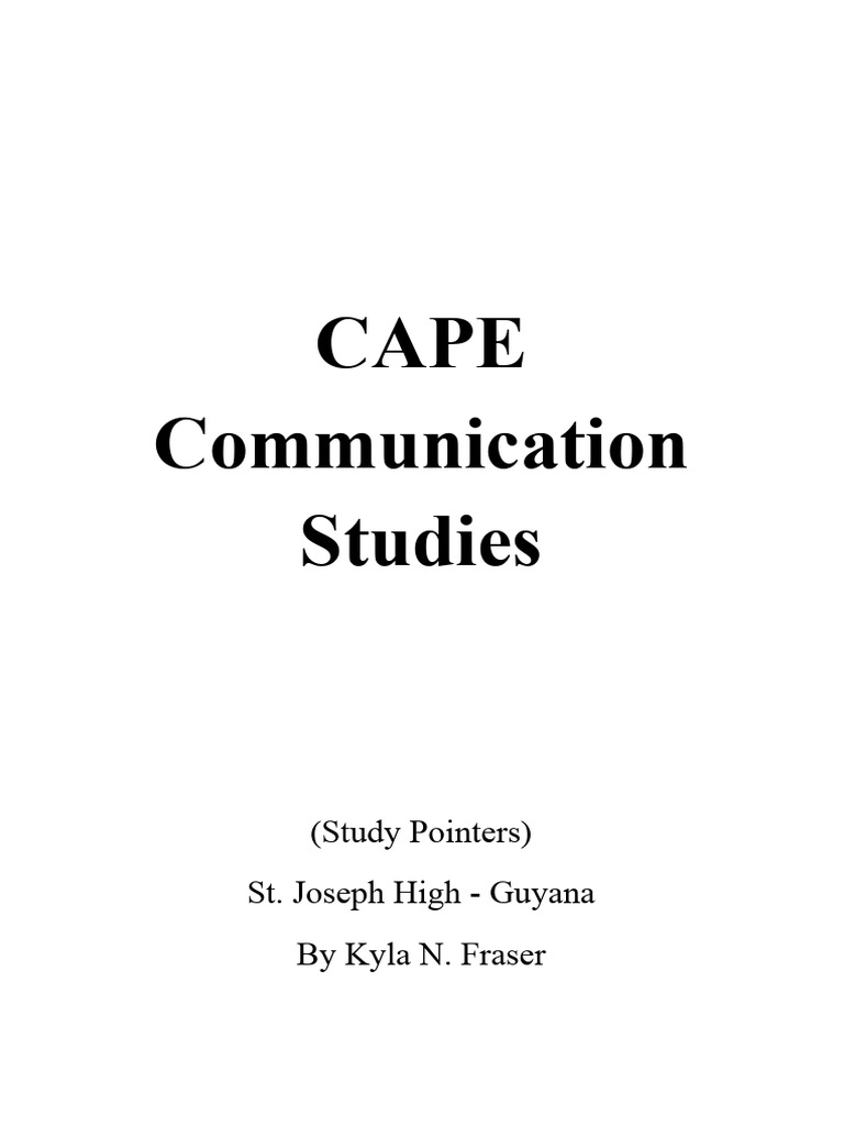 CAPE Communication Studies Guide | PDF | Communication | English Language