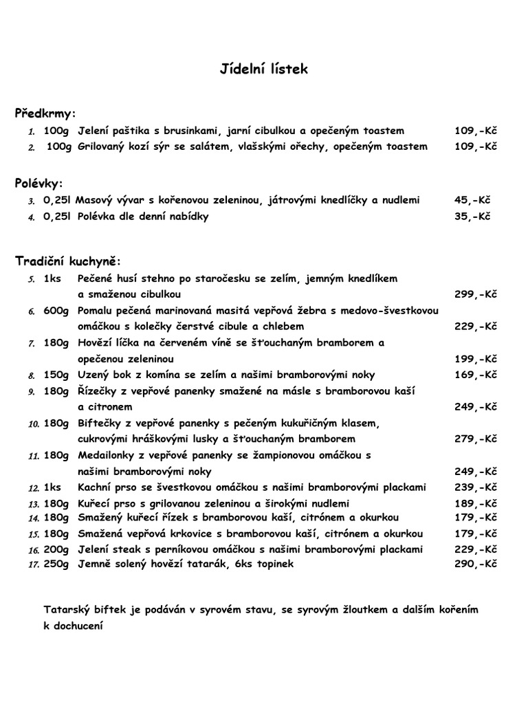 Jidelni Listek 122021 | PDF