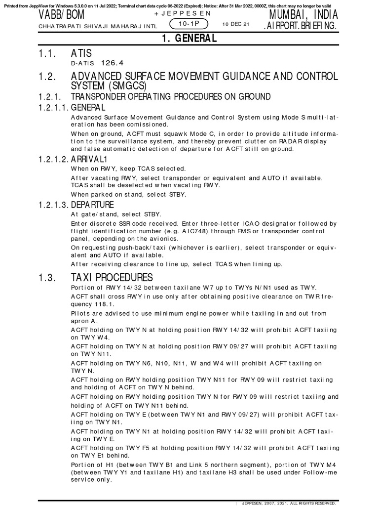 VABB | PDF | Transponder (Aeronautics) | Air Traffic Control