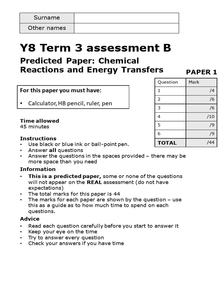 T3DP3 Paper 1 - Predicted Paper Science | PDF | Sodium Carbonate | Fires