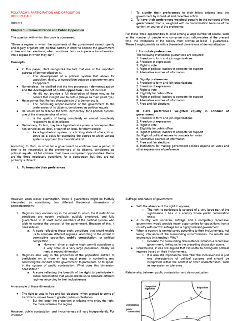Dahl Polyarchy - Digest | PDF | Democratization | Democracy