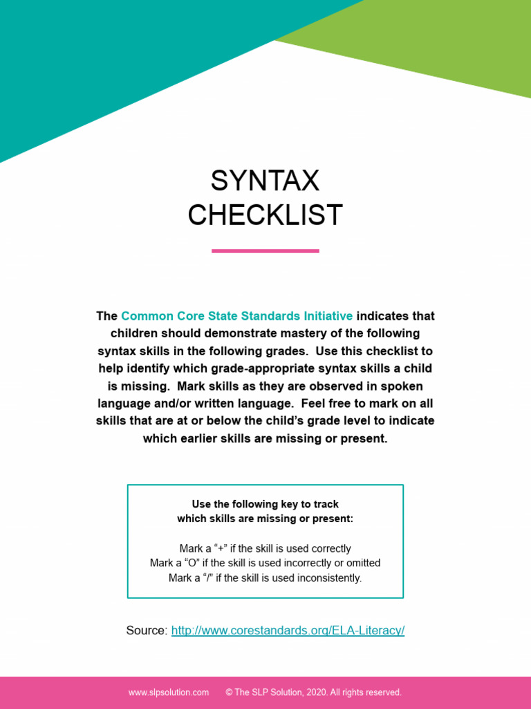 Syntax Checklist | Download Free PDF | Verb | Semantics