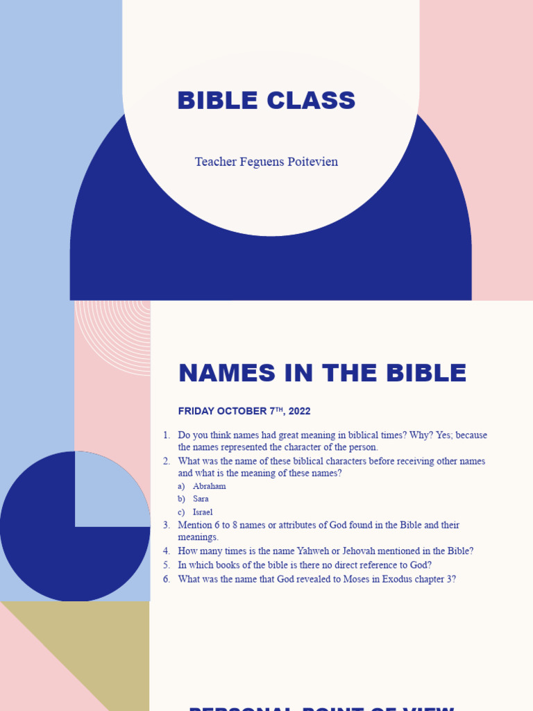 P1-CLW01 Names in The Bible | PDF