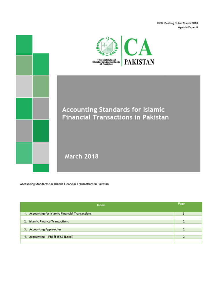 Ap6 Accounting Standards For Islamic Financial Transactions in Pakistan | PDF | Islamic Banking ...