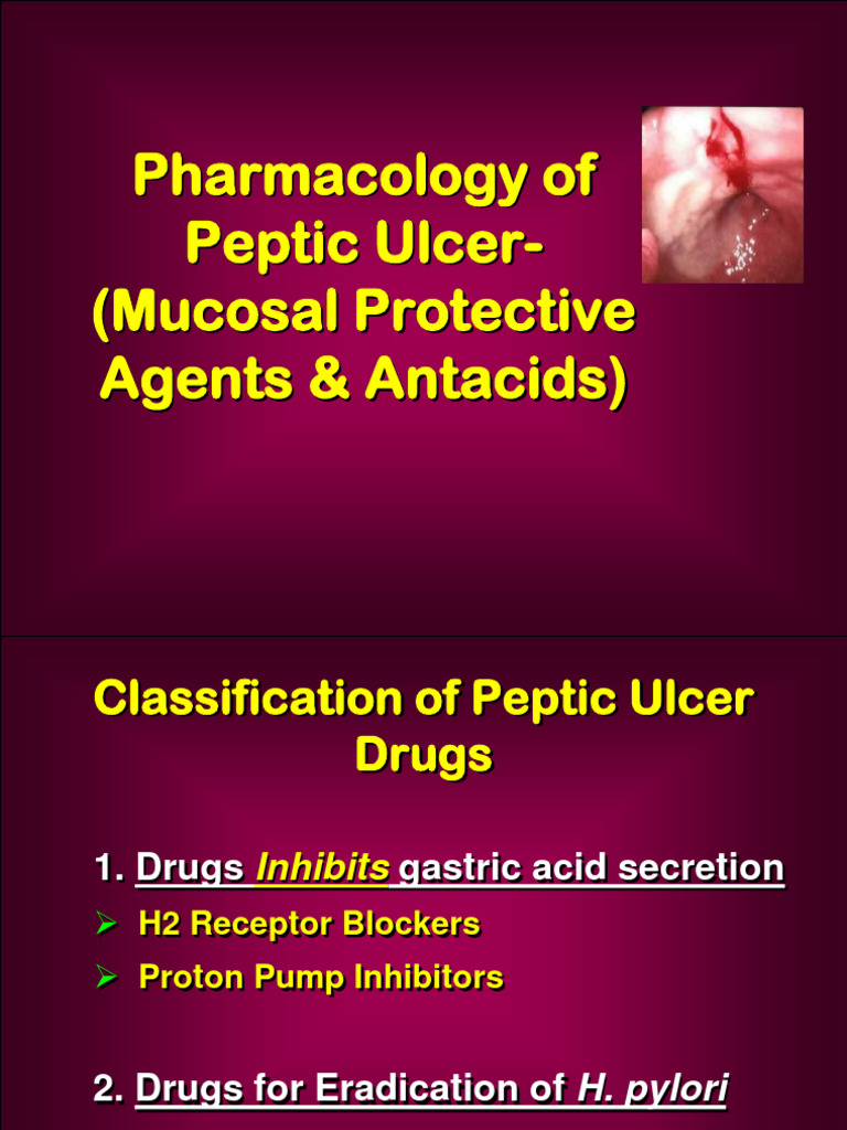 Peptic Ulcer Pharmacology Overview | PDF | Clinical Medicine | Drugs