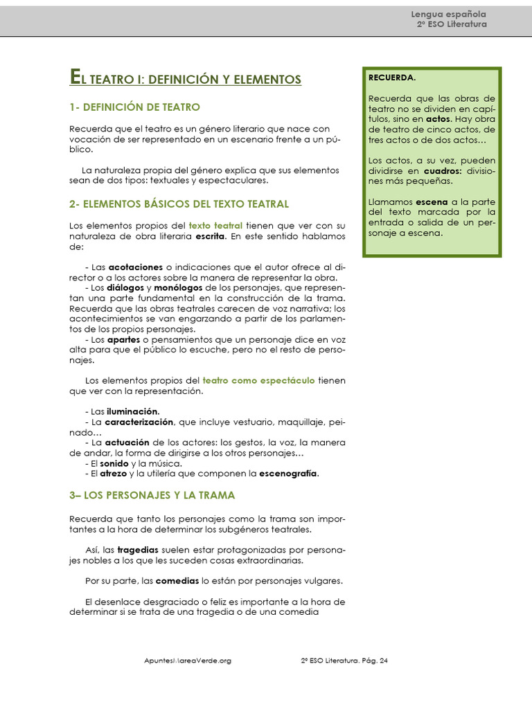 1.teoría Del Teatro | PDF | Teatro | Romeo y Julieta