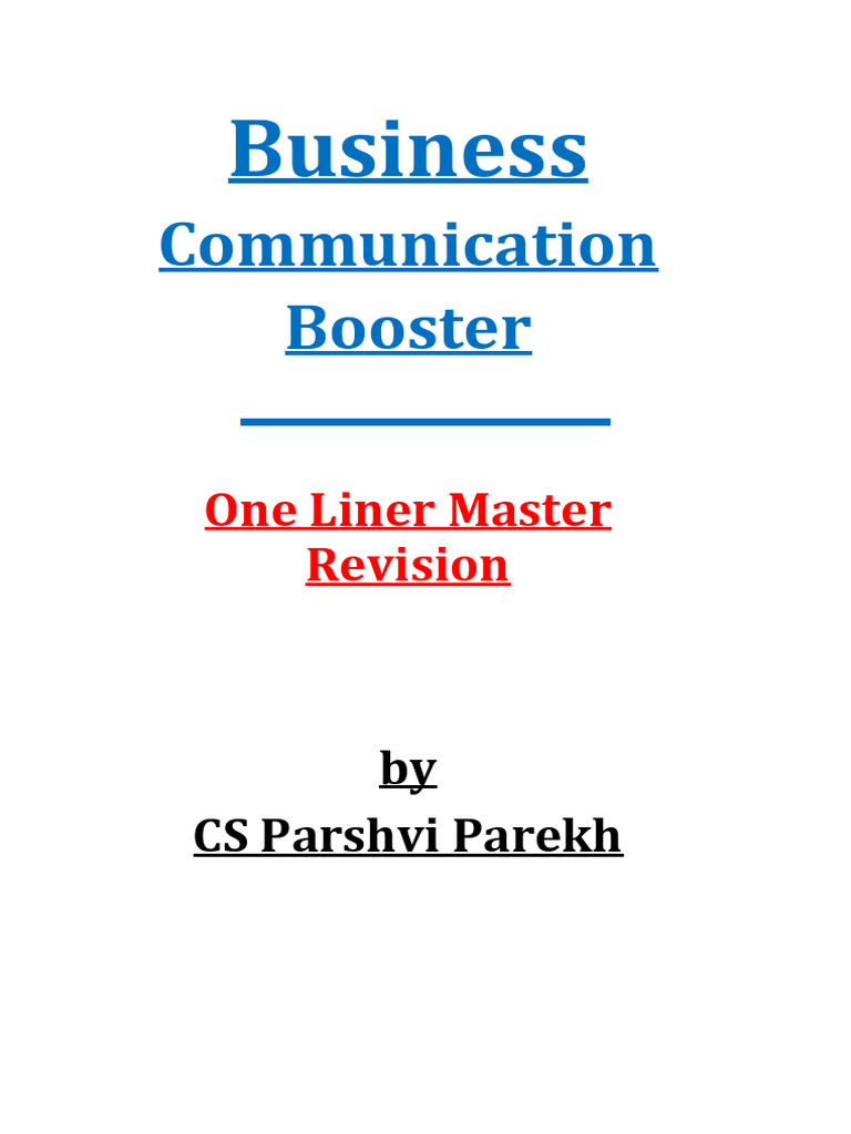 Business Communication Booster Notes | PDF | World Wide Web | Internet ...
