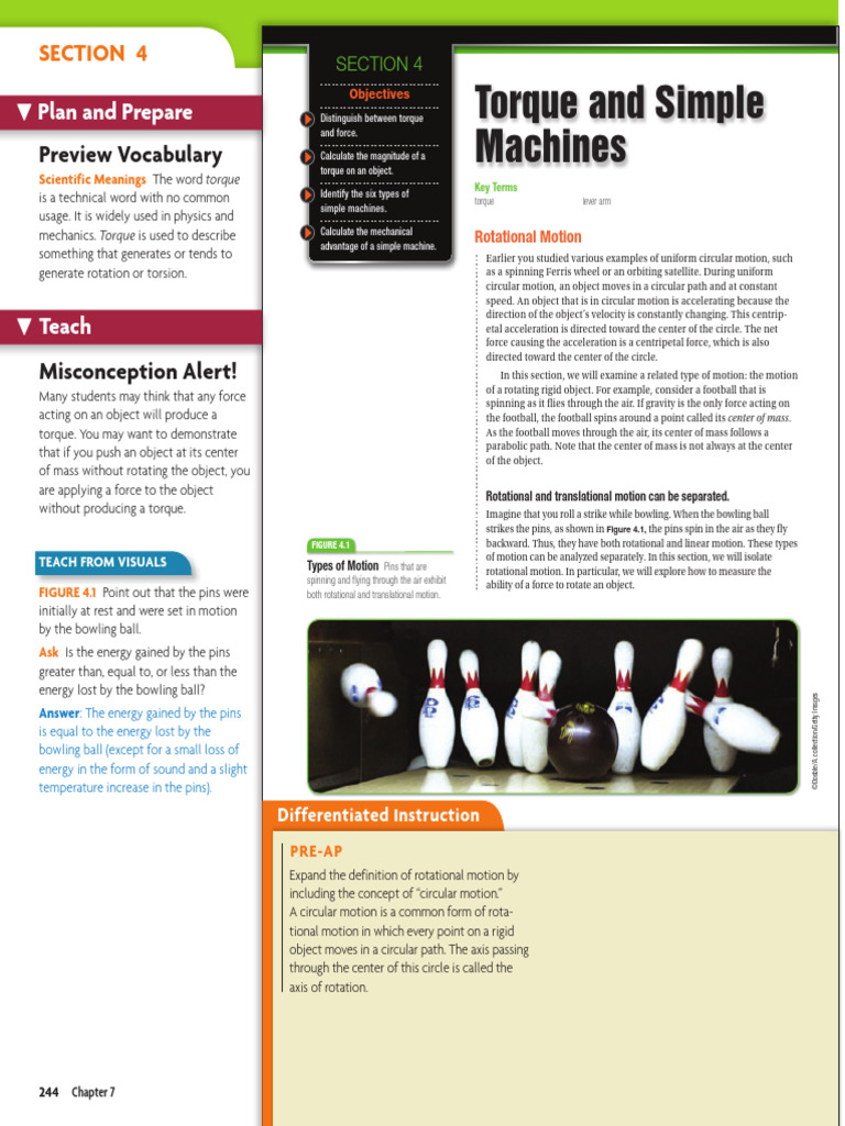 Torque and Simple Machines | PDF | Torque | Lever