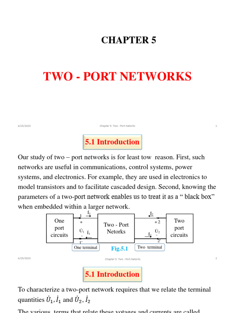 Chapter 5 - Two Port Networks | PDF | Amplifier | Electrical Engineering