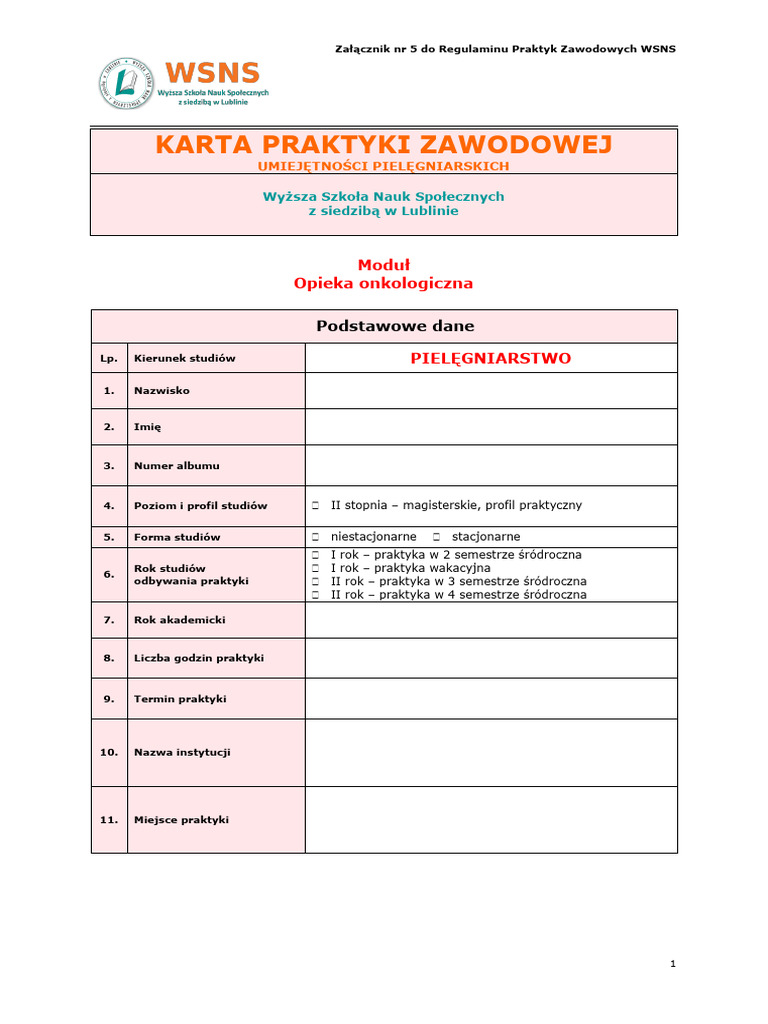 KPZ - Opieka Onkologiczna | PDF