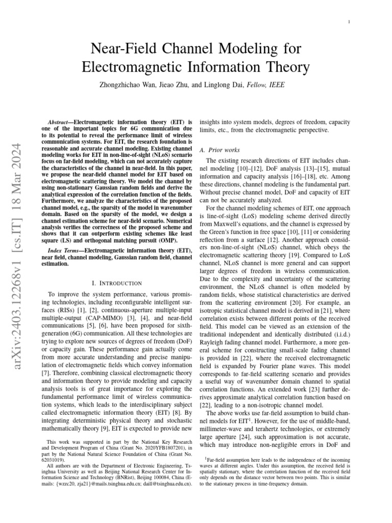 Near-Field Channel Modeling For Electromagnetic Information Theory ...