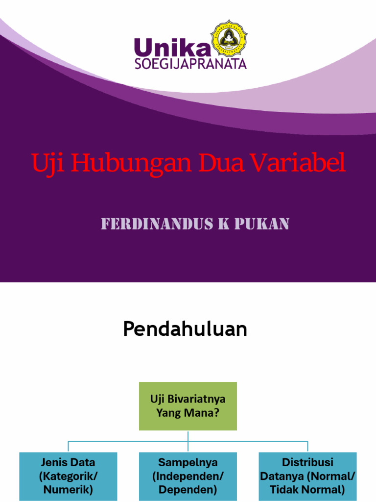Uji Hubungan Dua Variabel 2024 | PDF | Metode & Bahan Ajar