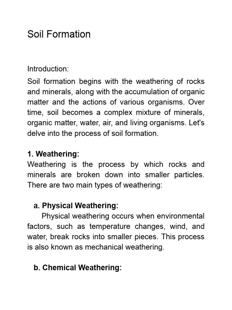 Soil Formation 2 Pdf Soil Weathering