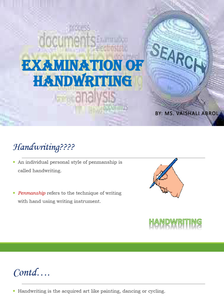 Vaishali Handwriting Examination | PDF | Arm | Writing