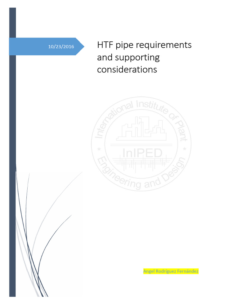 CSP Plant HTF Pipe Design Guide | PDF | Thermal Insulation | Pipe ...