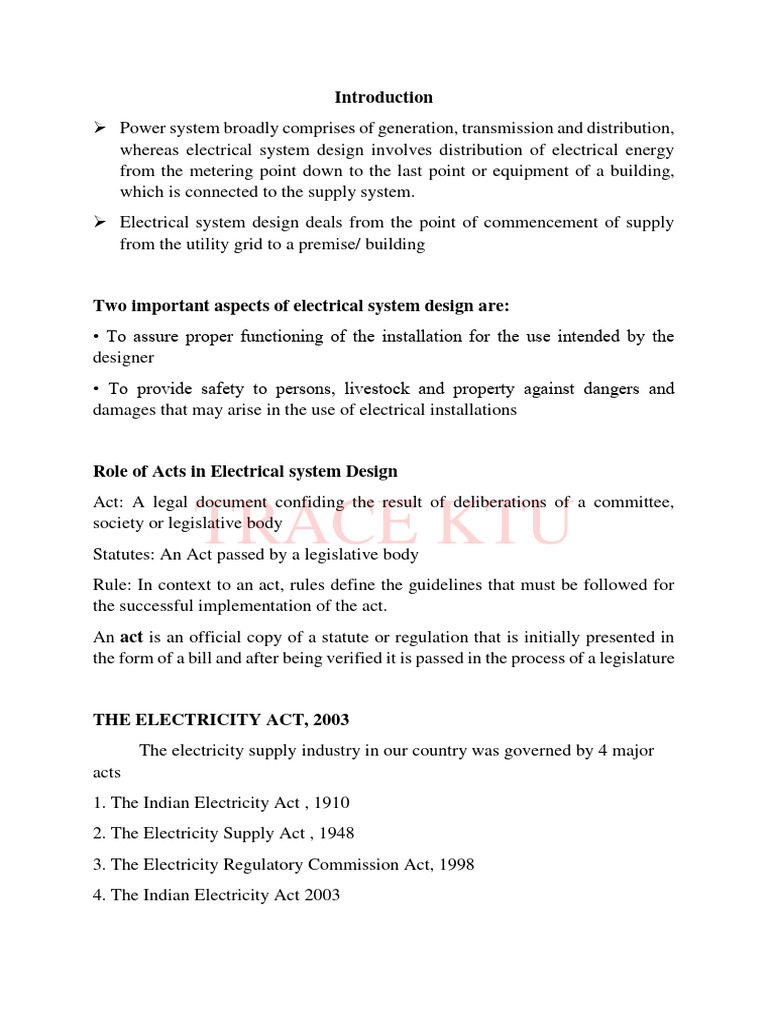 Module 1 - notes | PDF | Electric Power Distribution | Electrical Wiring Module 1 - notes | PDF | Electric Power Distribution | Electrical Wiring