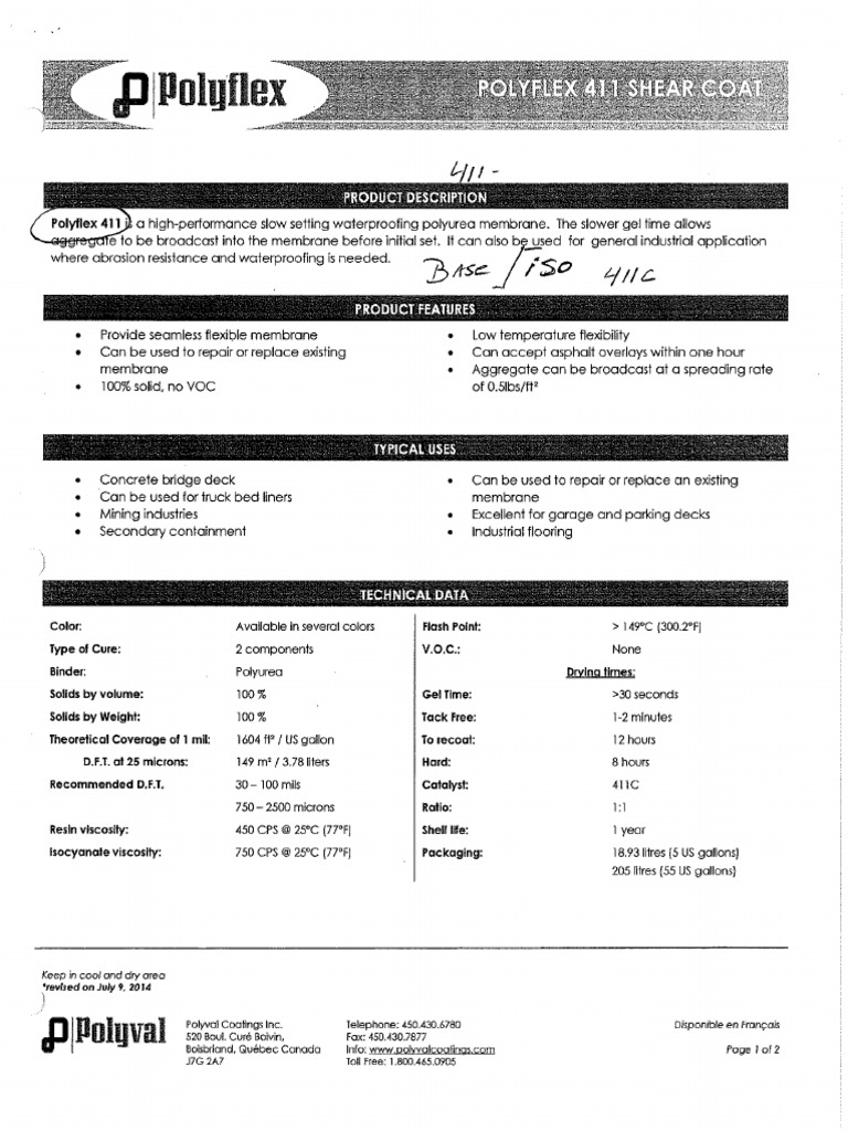 Polyflex 411 TDS | PDF