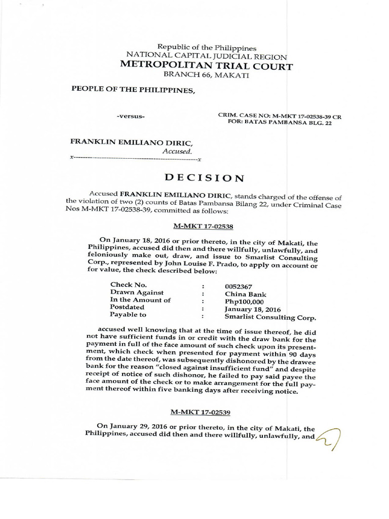 Decision Emiliano Diric | PDF