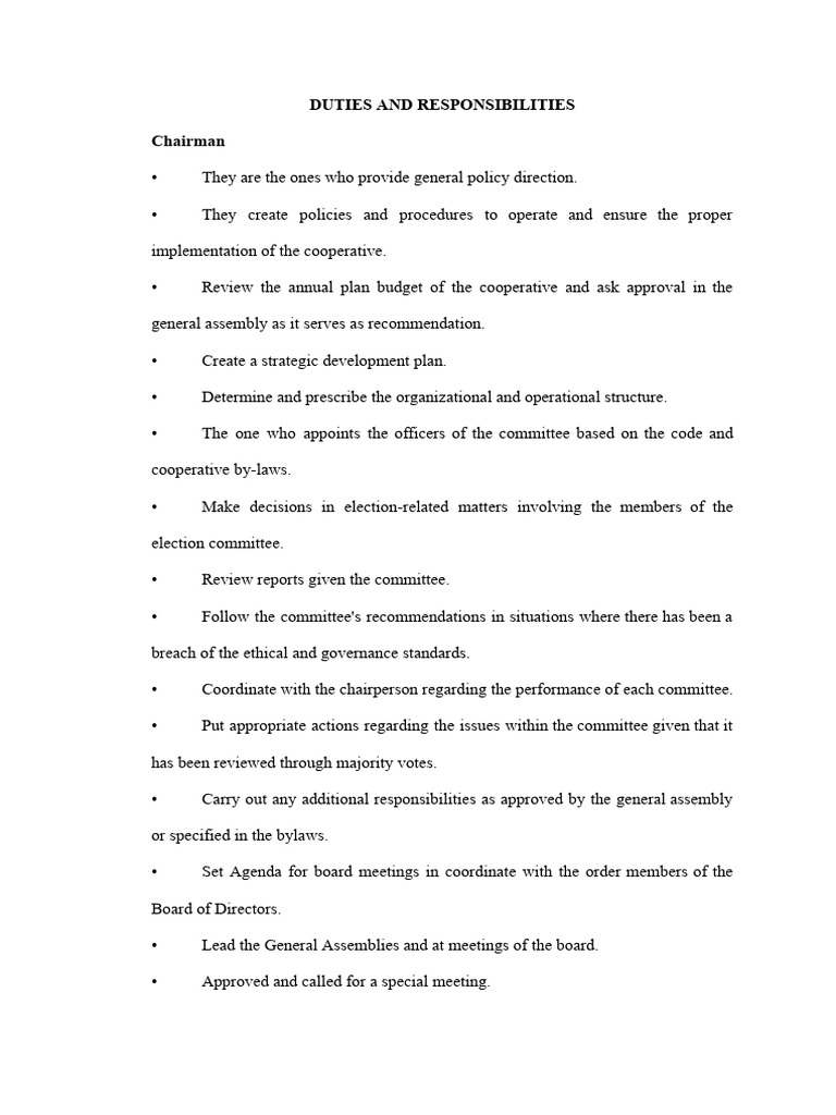 Duties and Responsibilities | Download Free PDF | Point Of Sale | Internal Control