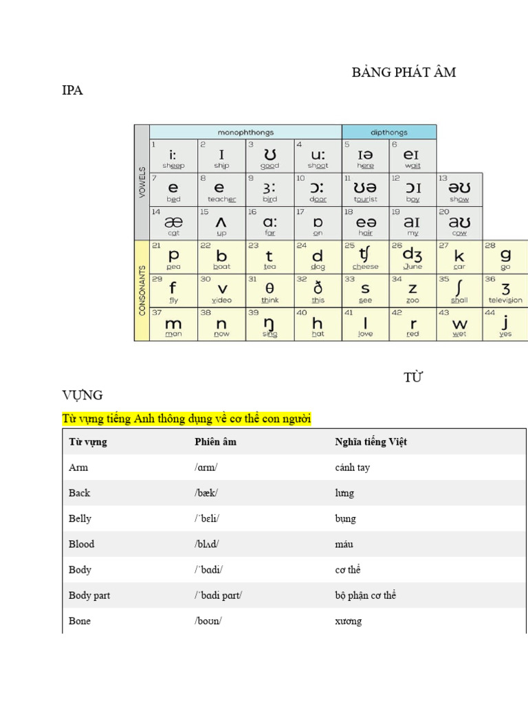 B NG Phát Âm Ipa | PDF