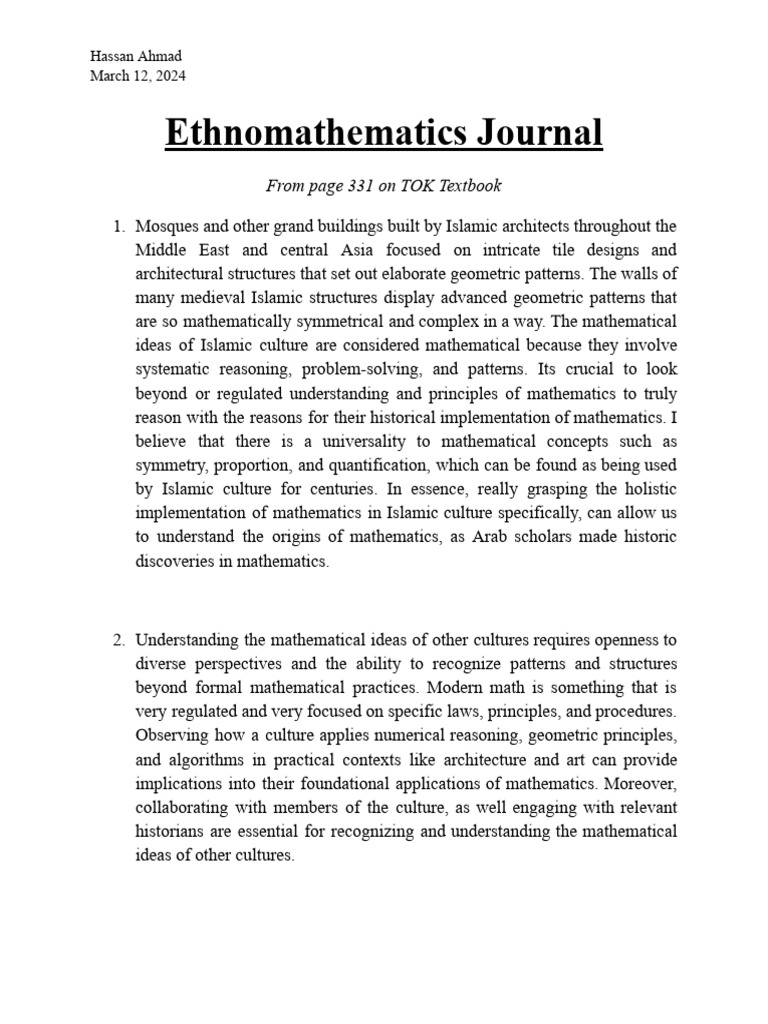 Islamic Architecture and Ethnomathematics | PDF | History