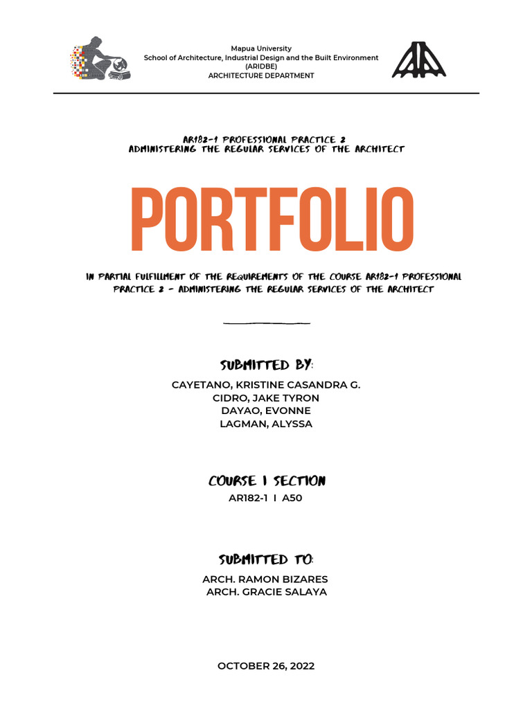 Portfolio Cayetano, Cidro, Dayao, Lagman Ar182-1 A50 | PDF