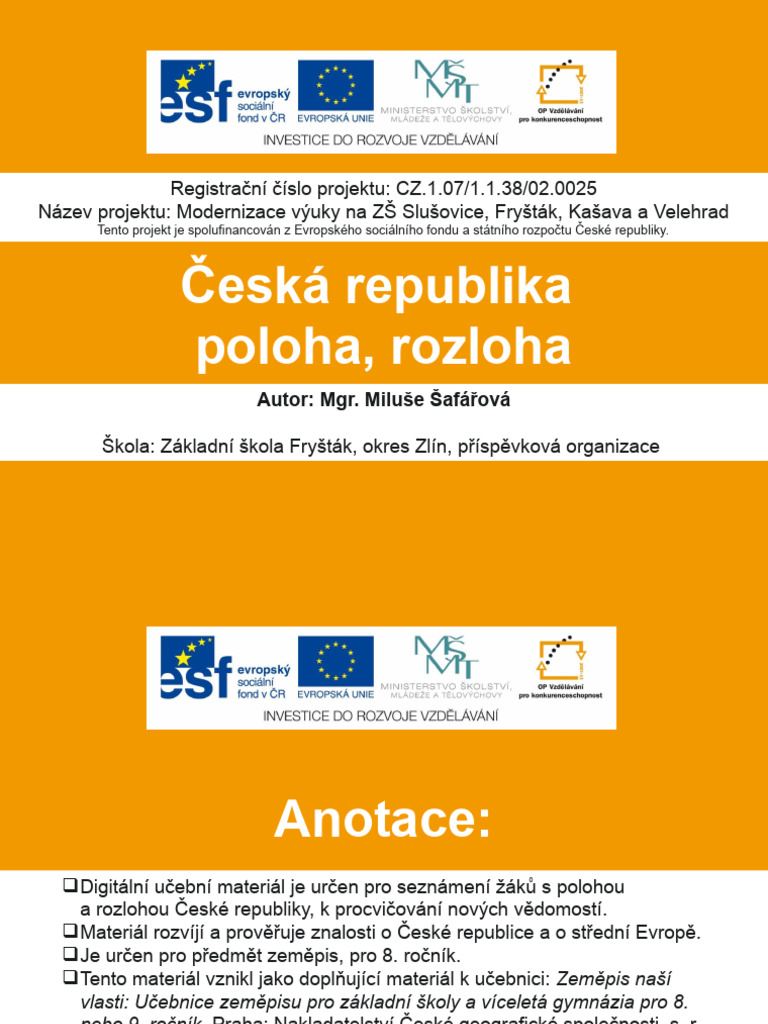 Z 096 Ceska Republika Poloha Rozloha | PDF