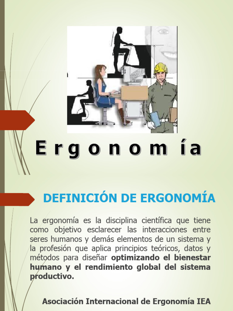 Definición y Objetivos de la Ergonomía | PDF | Factores humanos y ergonomía