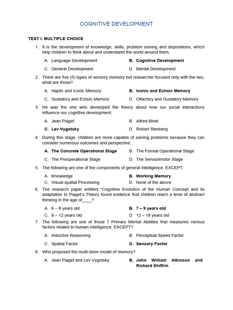 Cognitive Development Map Pdf Intelligence Cognitive Development