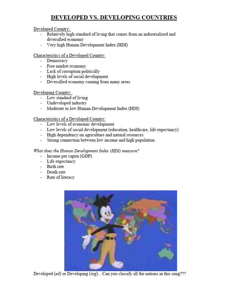 Developed VS Developing Countries | PDF | Social Science