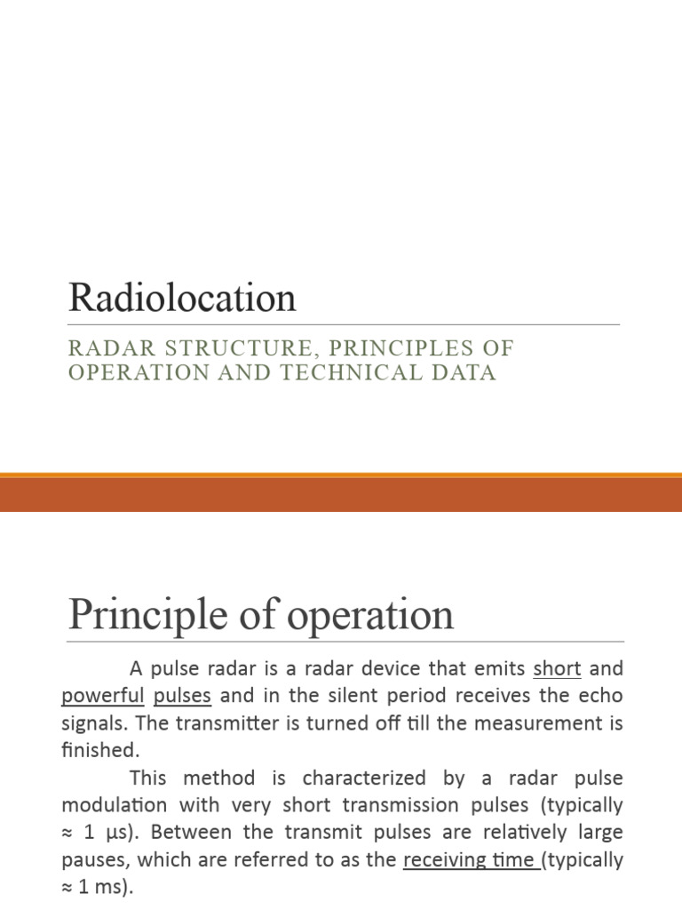 LEC3 - Radar Structure and Principles of Operation, The Tactical ...