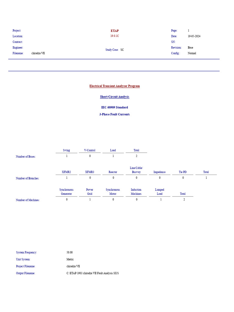 Short-Circuit Analysis Report for SC | PDF | Transformer | Electric ...