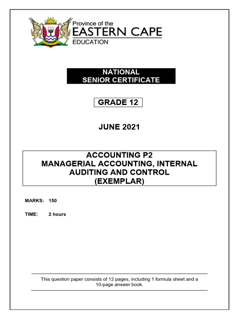 Accounting P2 QP June 2021 Eng Eastern Cape | PDF | Equity (Finance ...
