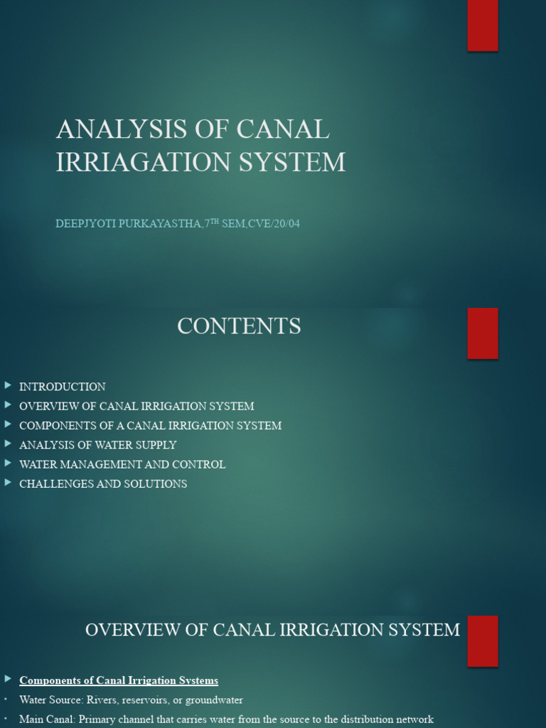Analysis of Canal Irrigation System | PDF | Water Conservation | Irrigation