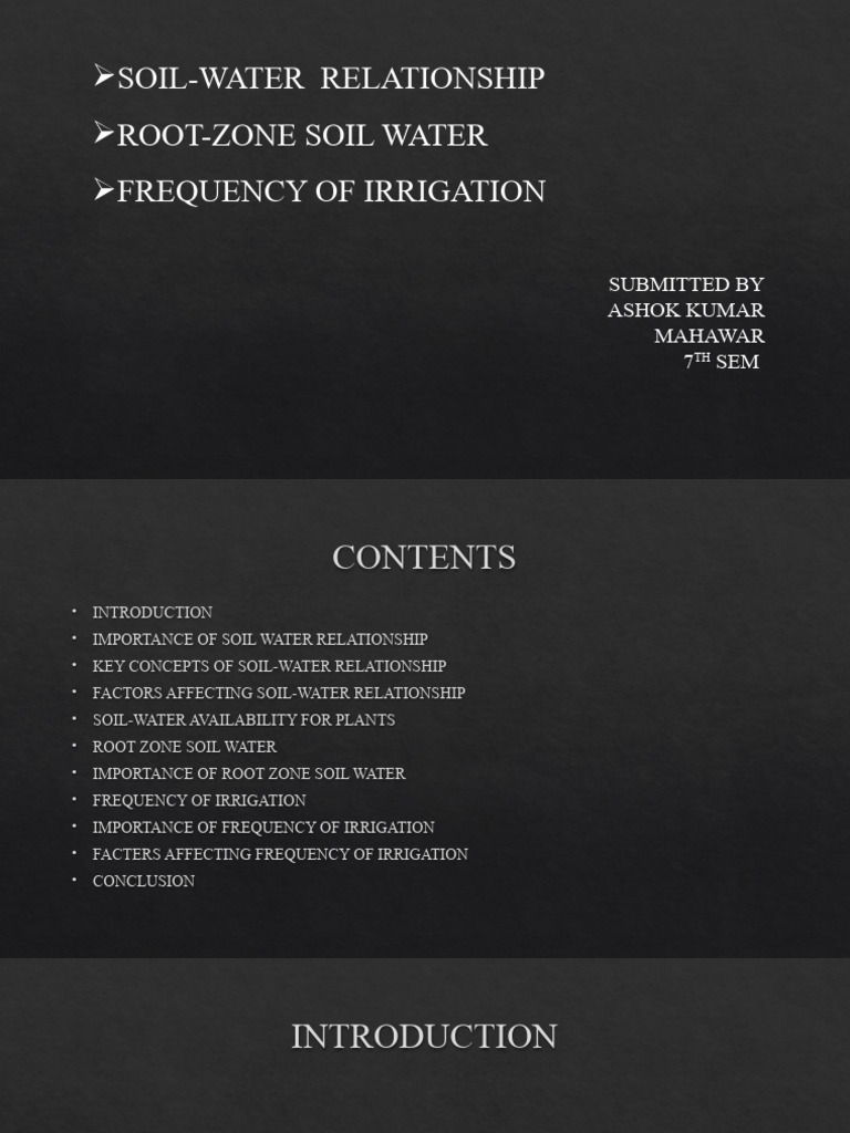 Soil Water Relationship | Download Free PDF | Soil | Root