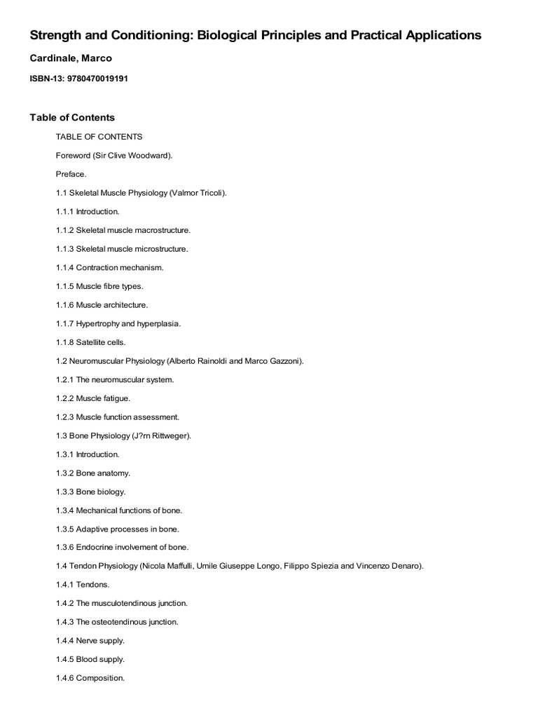 Strength and Conditioning Biological Pri | PDF | Strength Training ...