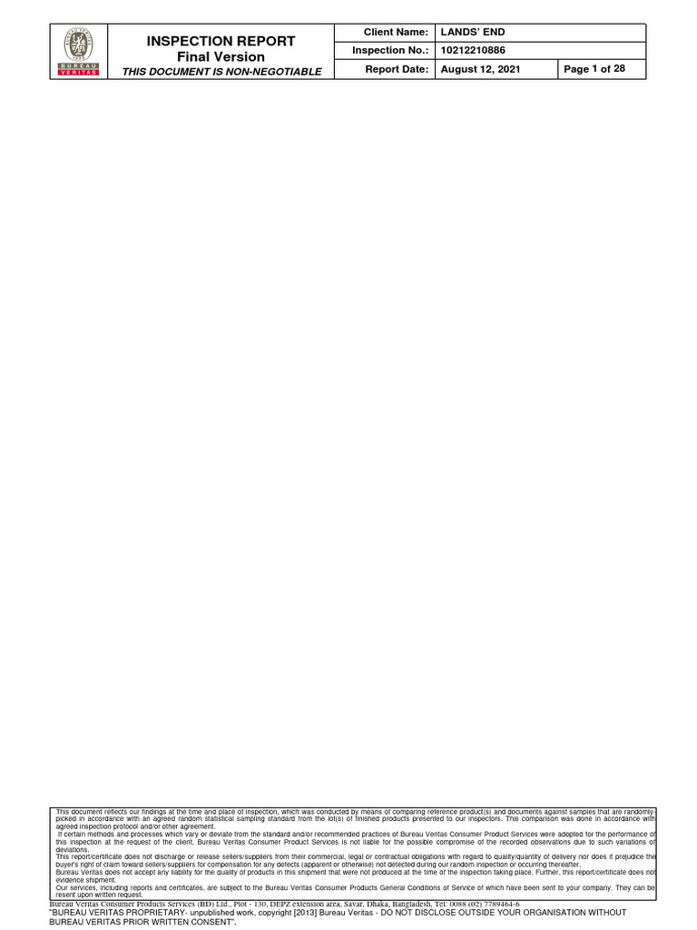 BV Report-1 | Download Free PDF | Legal Liability | Sampling (Statistics)