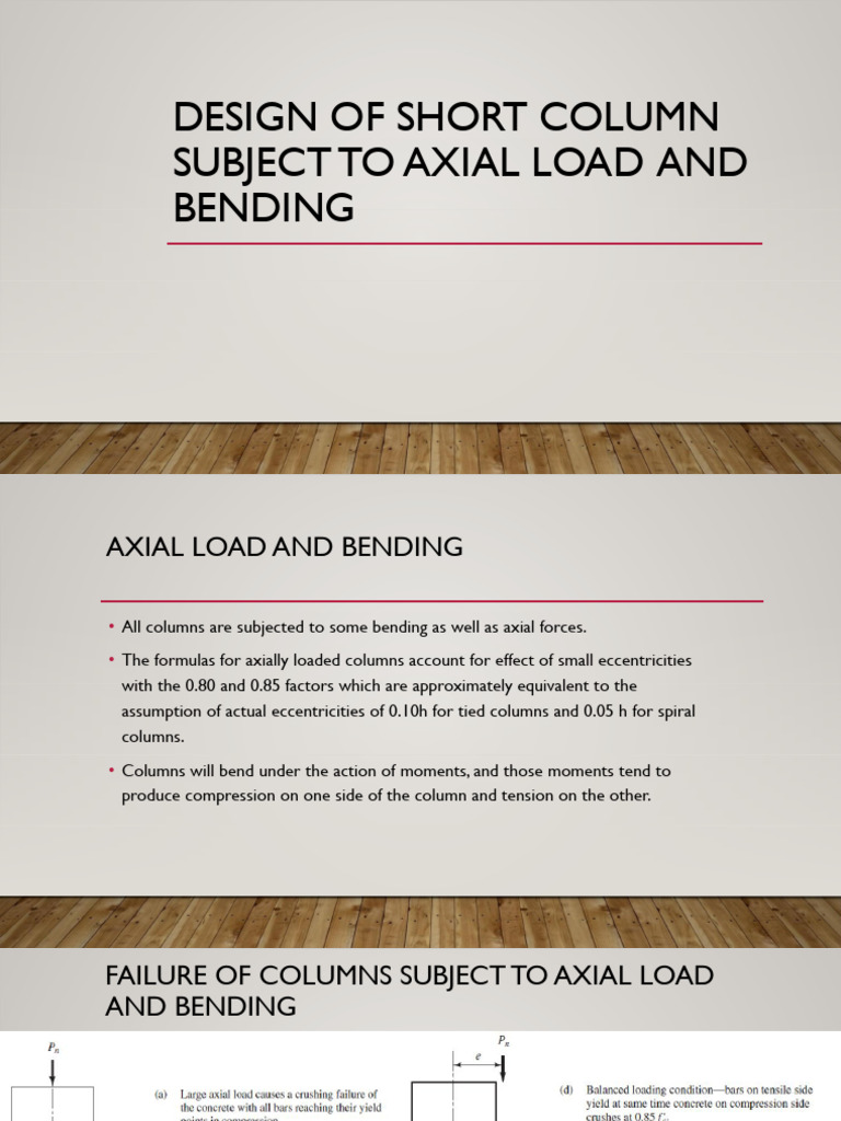 Design of Short Column Subject To Axial Load | PDF | Bending | Column