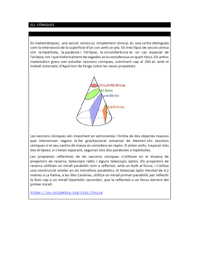 G2. Còniques | PDF