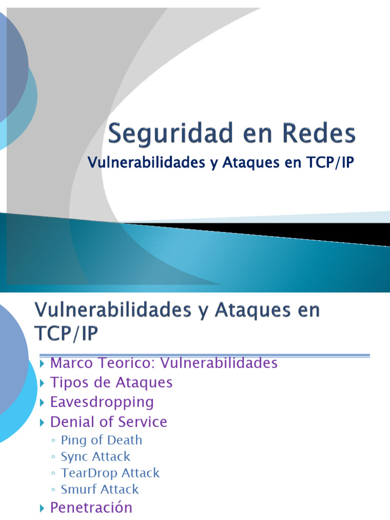Vulnerabilidades y Ataques TCP/IP | PDF | Transport Layer Security ...