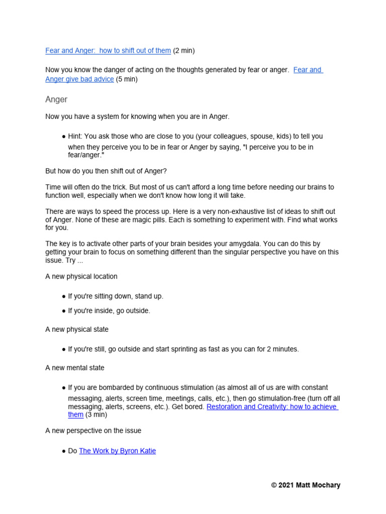 Fear and Anger - How To Shift Out of Them | PDF | Anger | Fear
