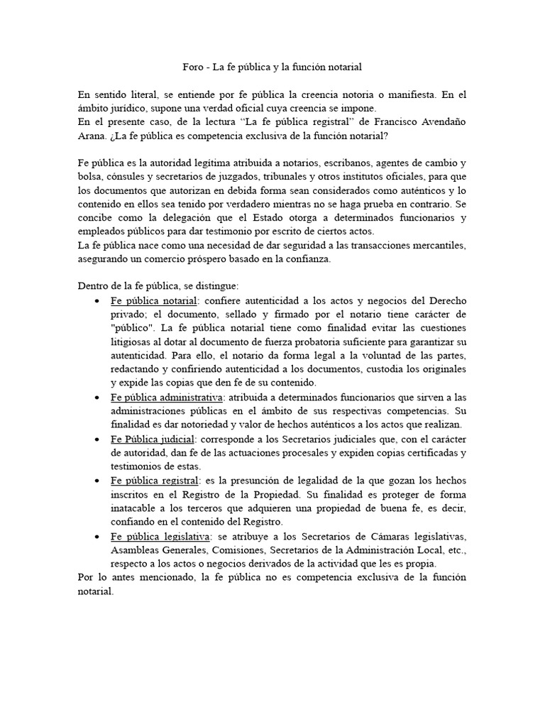 La fe pública y su función notarial | PDF | Justicia | Crimen y violencia