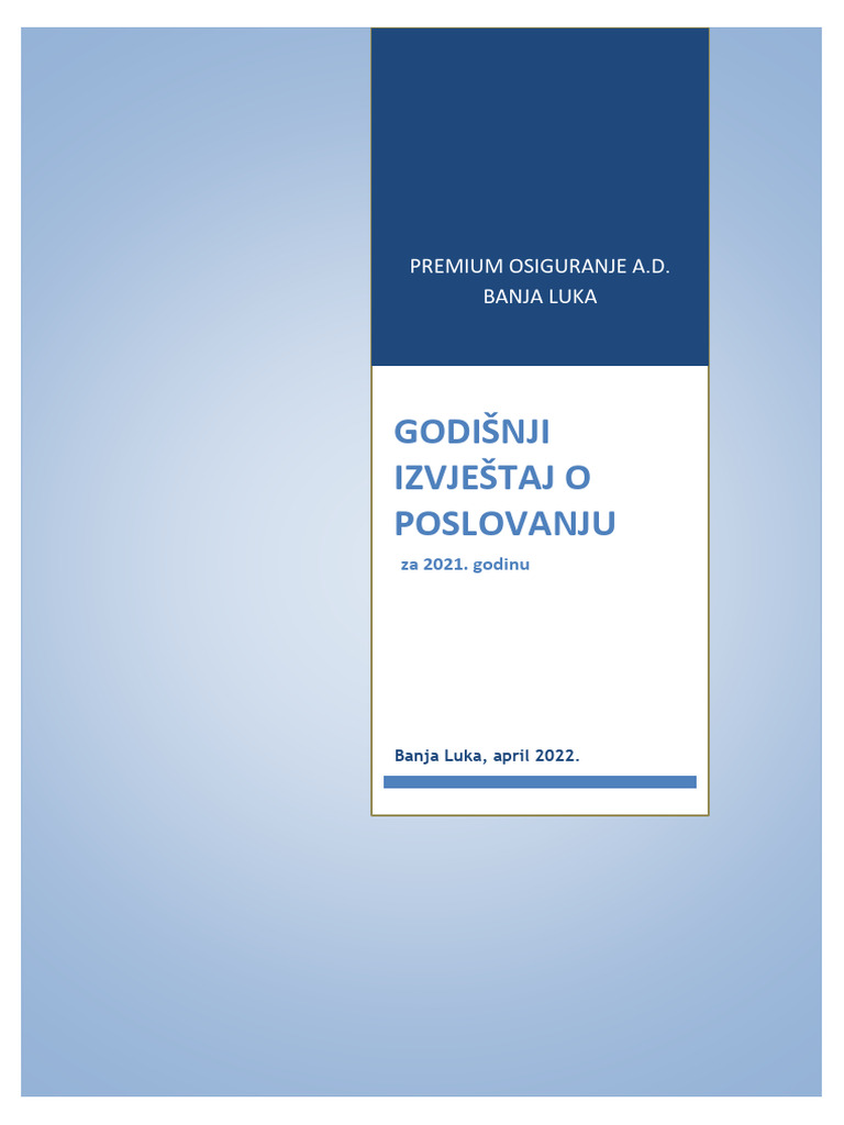 Izvjestaj o Poslovanju Za 2021. Godinu | PDF